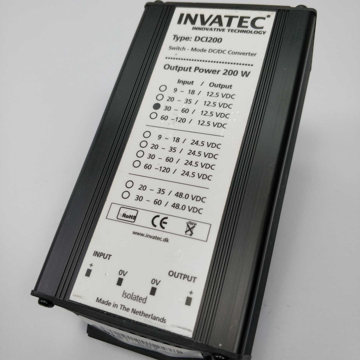 INVATEC DCI200 Switch Mode DC/DC Converter 200W – Buy2Sell ApS