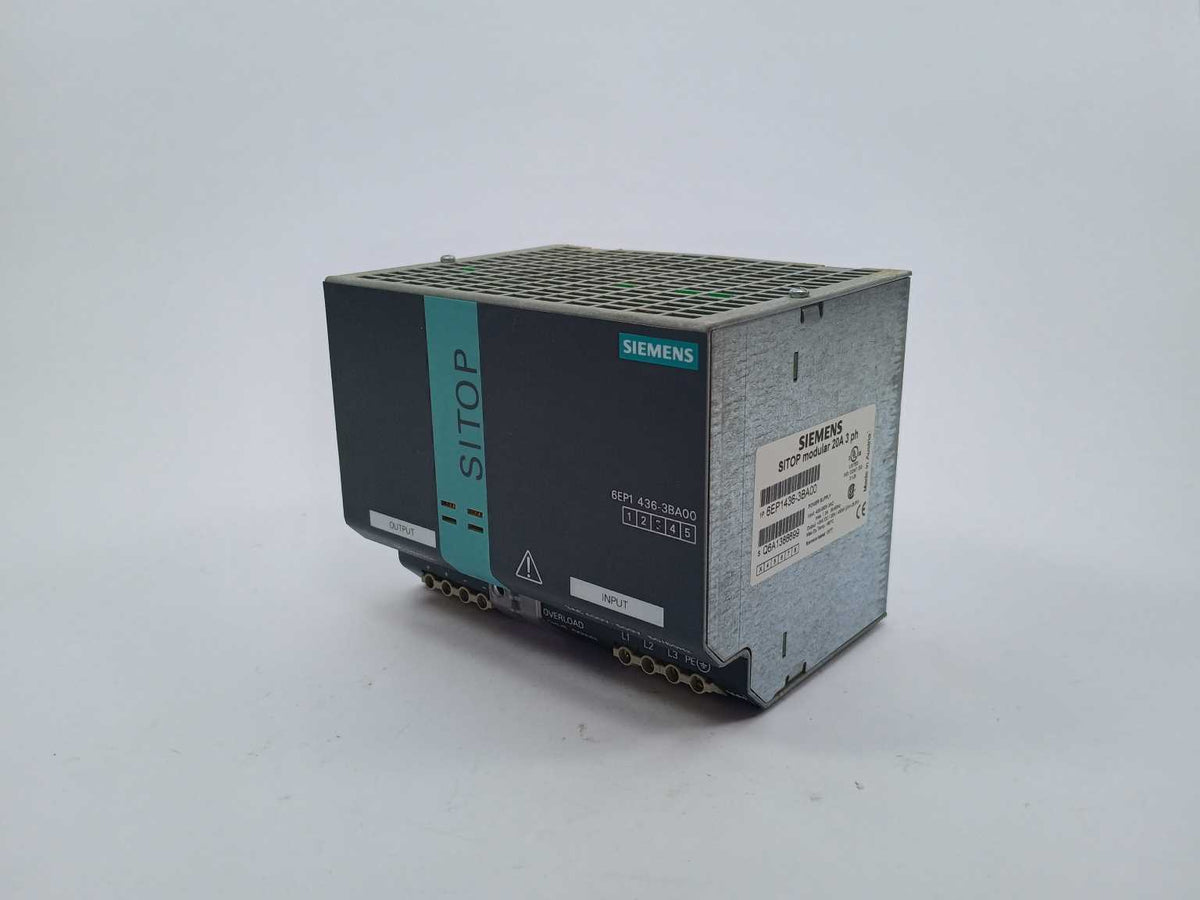 Siemens 6EP1436-3BA00 24VDC 20A stabilized power supply – Buy2Sell ApS