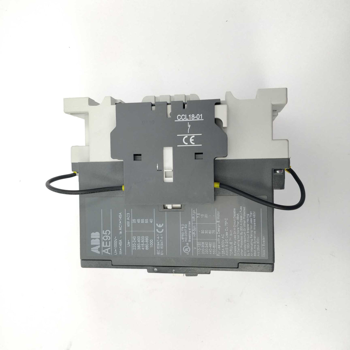 ABB AE95-30 Contactor 125A 600 VAC with CCL18-01 & CAL18-11 – Buy2Sell ApS