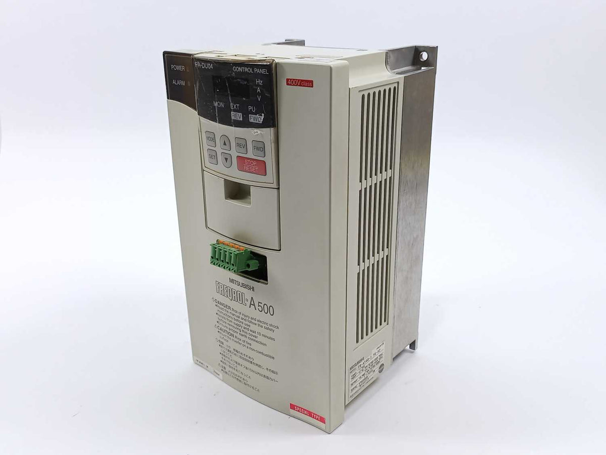 Mitsubishi FR-A540-1.5K-82 FREQROL-A500 Inverter & FR-DU04 Control Pan ...