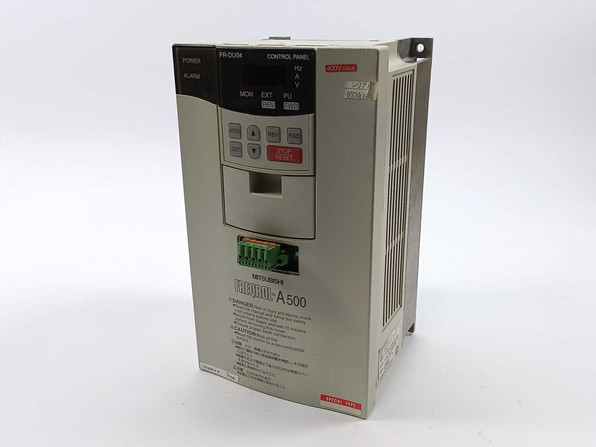 Mitsubishi FR-A540-3.7K-82 FREQROL-A500 Inverter & FR-DU04 Control Pan ...