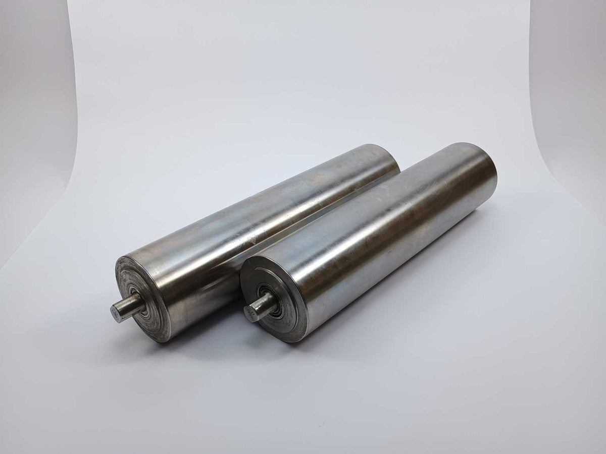 Interroll D11 10331 & 10332 industrial Steel rollers. Dead shaft ...