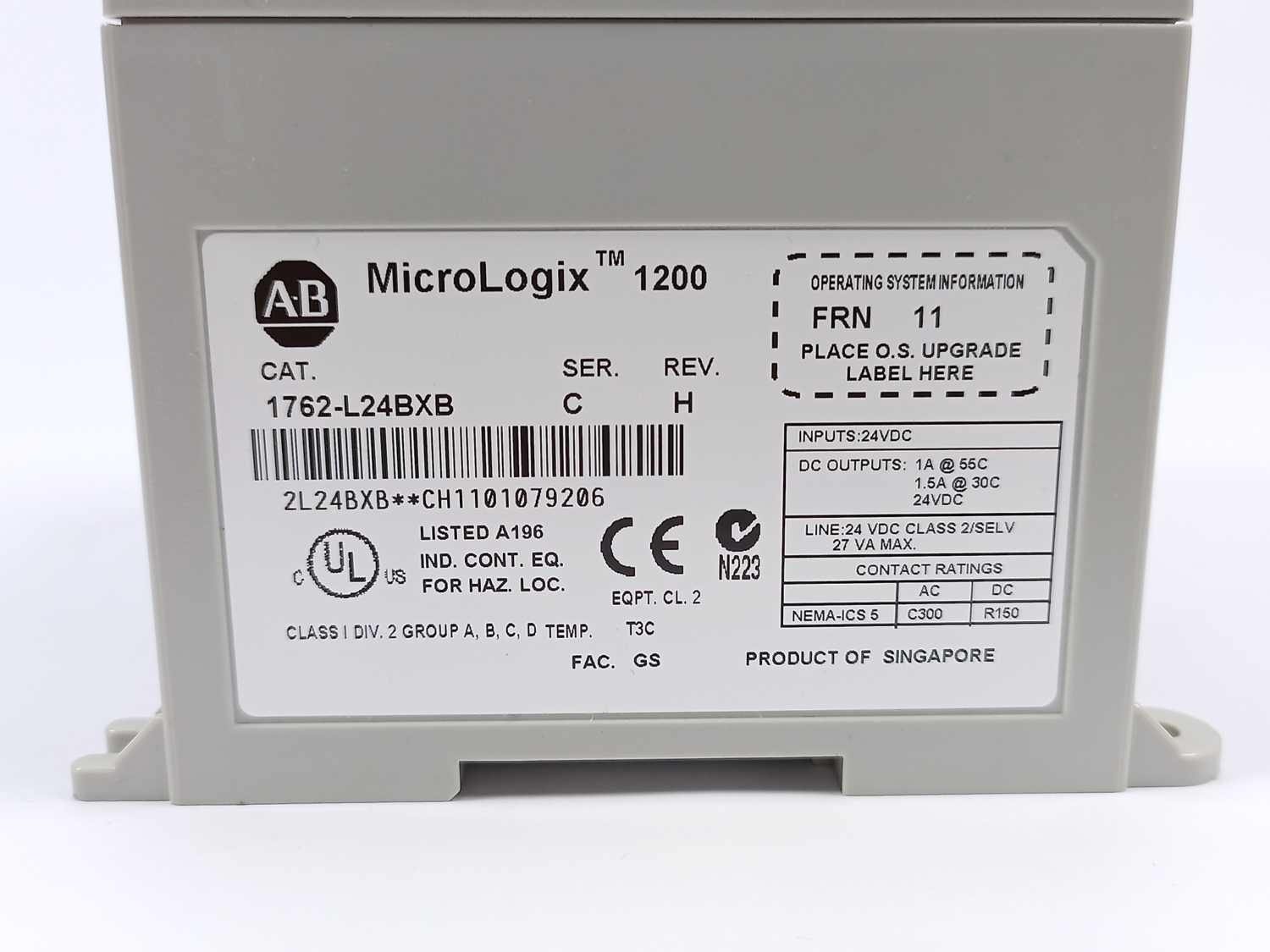 AB 1762-L24BXB Ser. C Rev. H MicroLogix 1200 Programmable Logic Contro ...